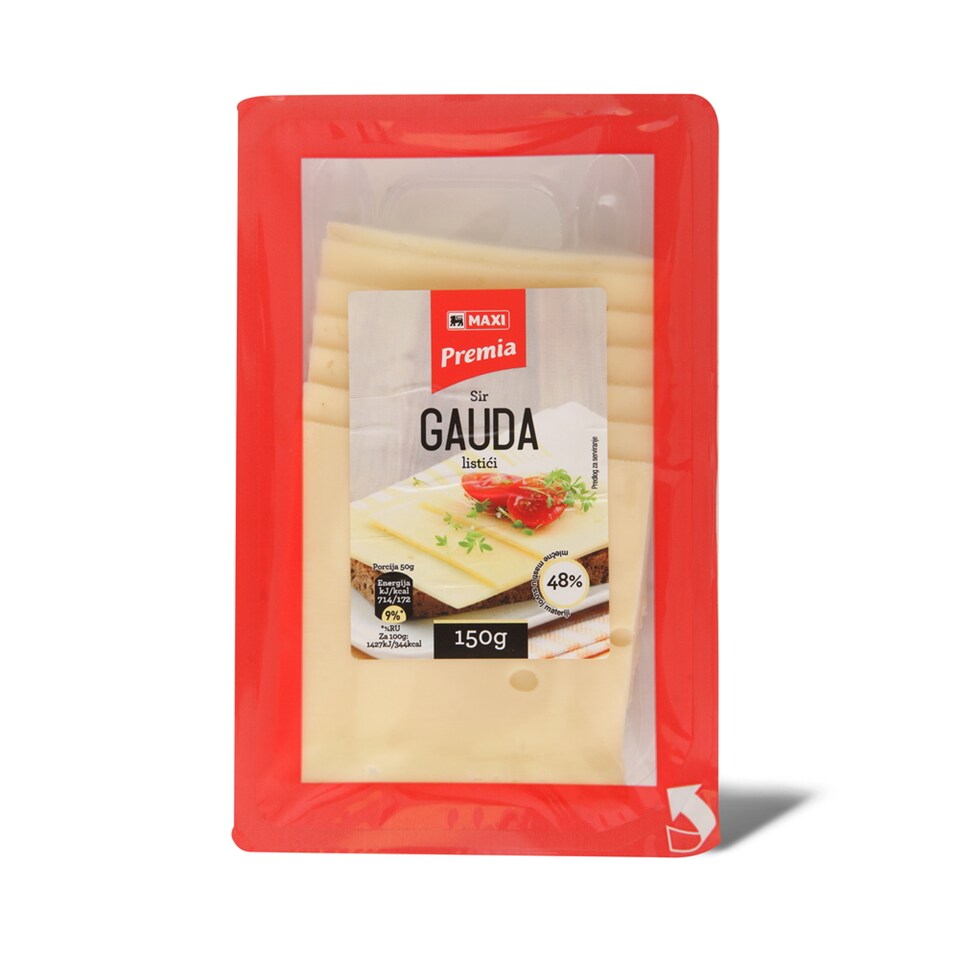 Maxi | Sir Gauda 48% Maxi 150g slajs | Maxi