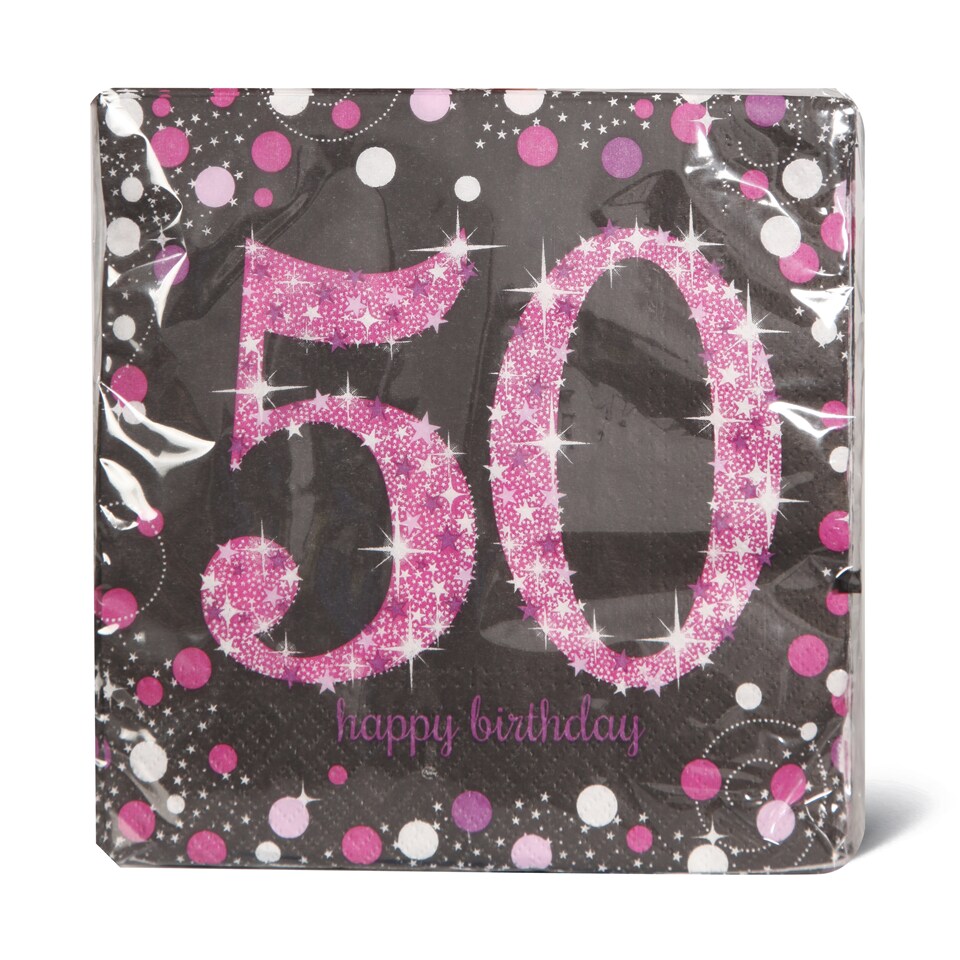 Amscan | Sparkl 50Pink salvete 16k.Amscan 33x33cm | Maxi