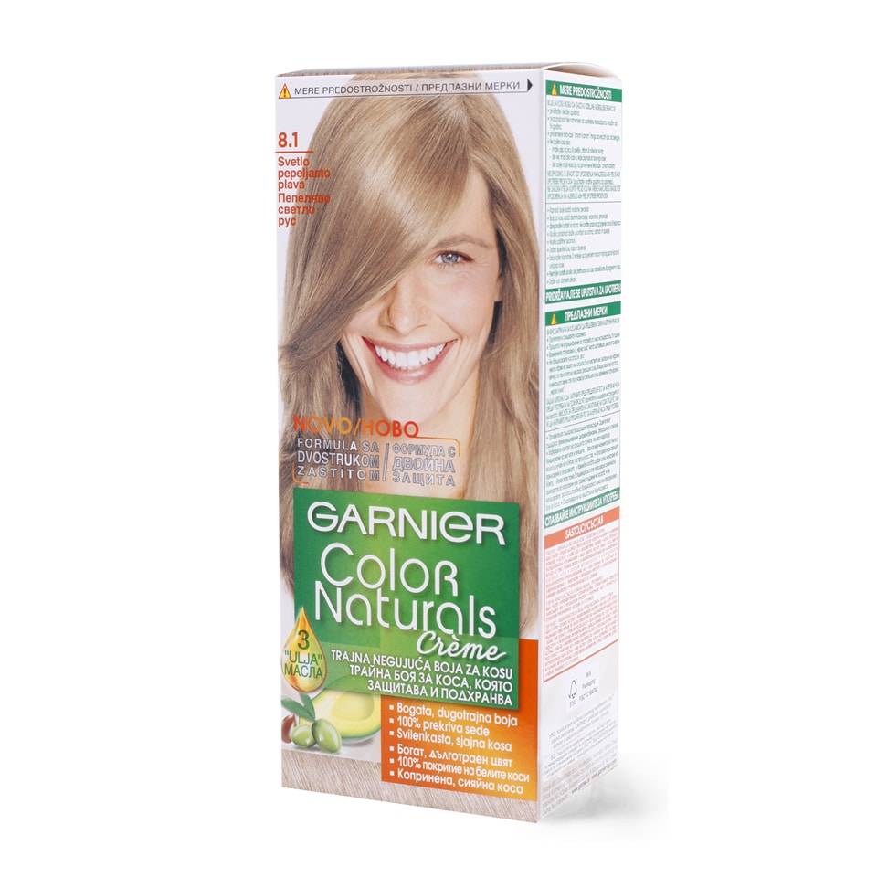 Garnier Color Naturals | Farba/kosu sv.pl.pepeljasta Garnier 8,1 | Maxi