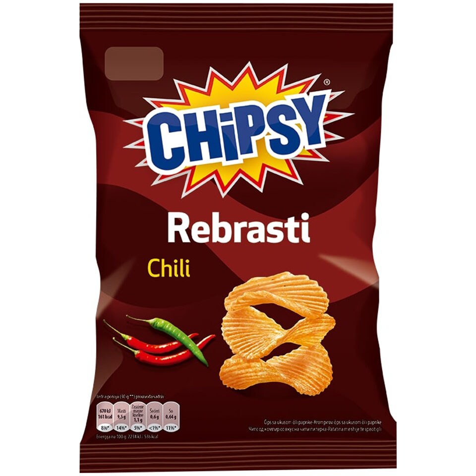 Chipsy | Cips rebrasti chili Chipsy 95g | Maxi