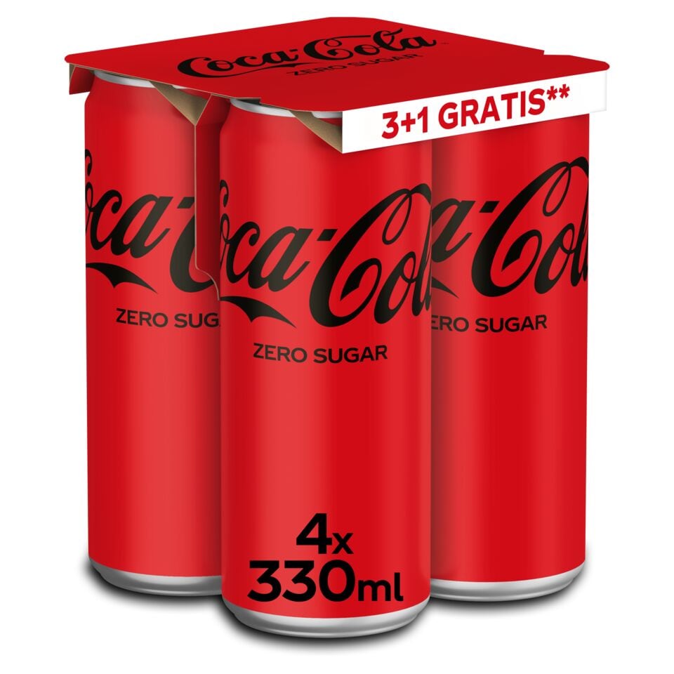 Coca Cola Zero | CocaCola Zero 0,33l multipak 3+1gratis | Maxi