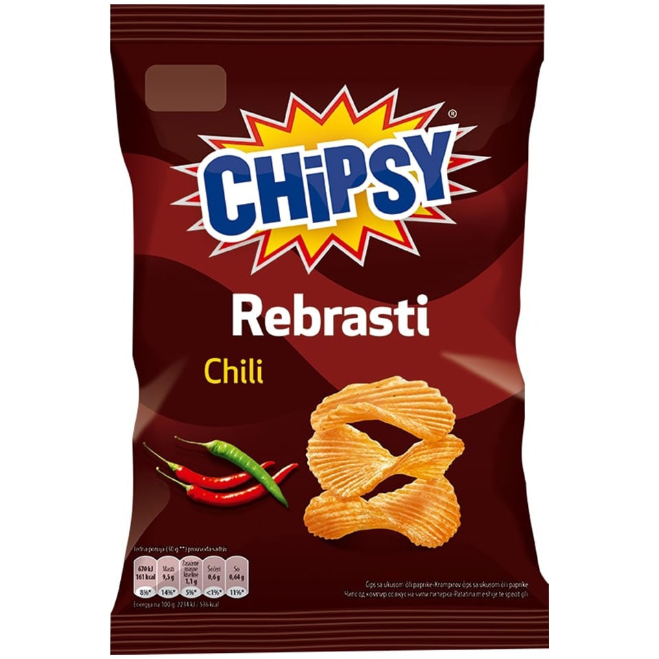 Chipsy | Cips rebrasti chili Chipsy 95g | Maxi
