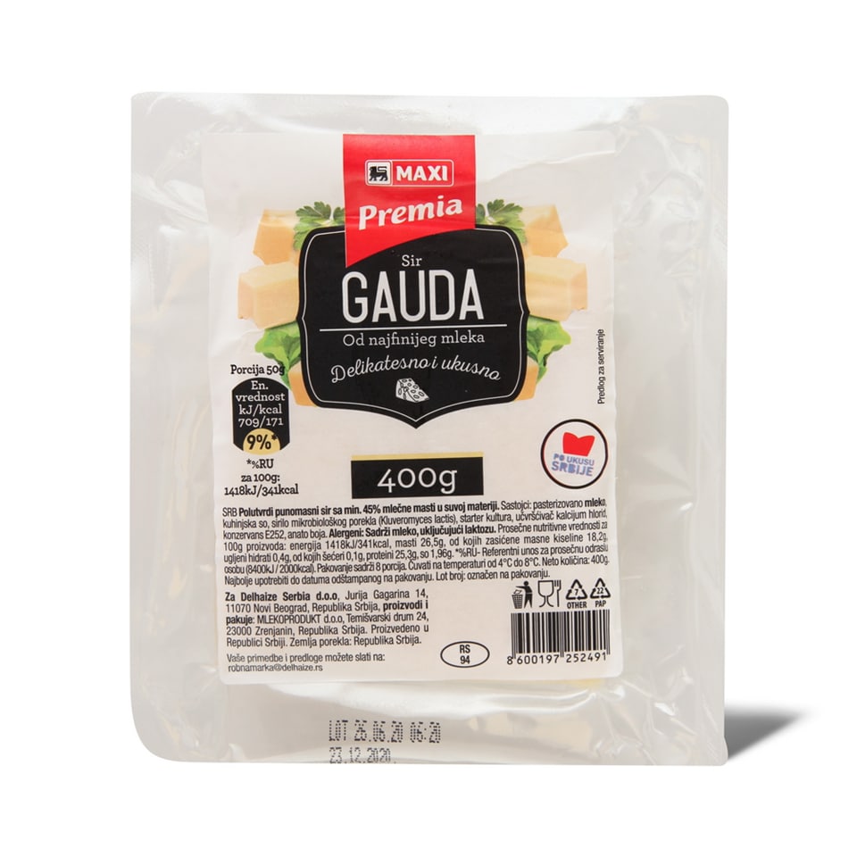 Premia | Sir Gauda 45% mm Premia 400g | Maxi