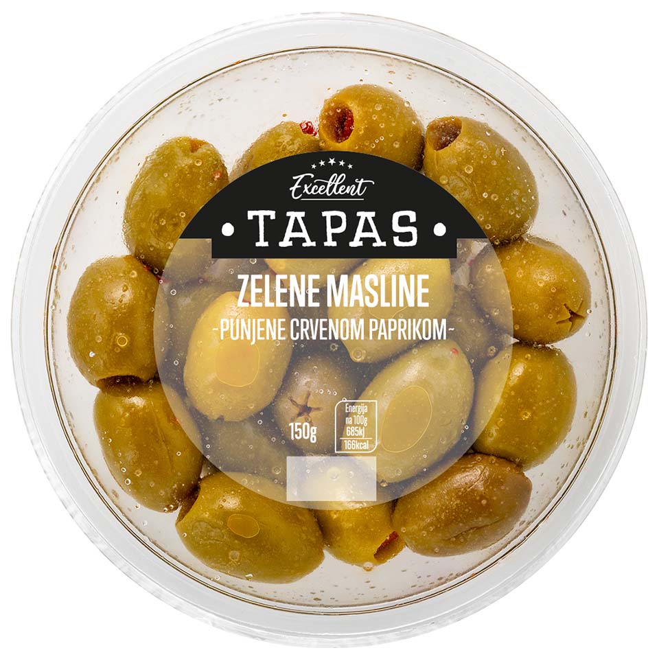 Excellent | Tapas zel.masline crv.paprika EX 150g | Maxi