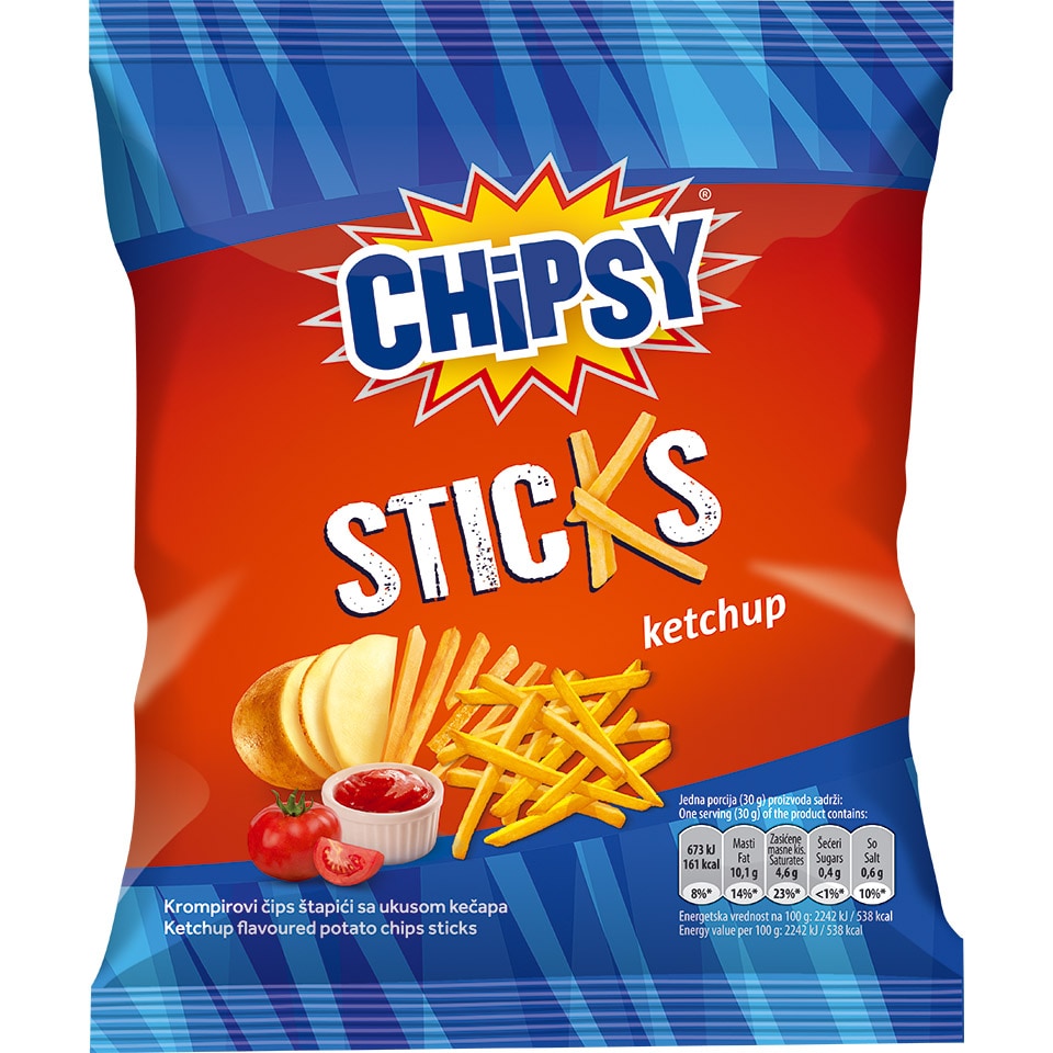 Chipsy | Cips Chipsy Ketchup stapici 40g | Maxi