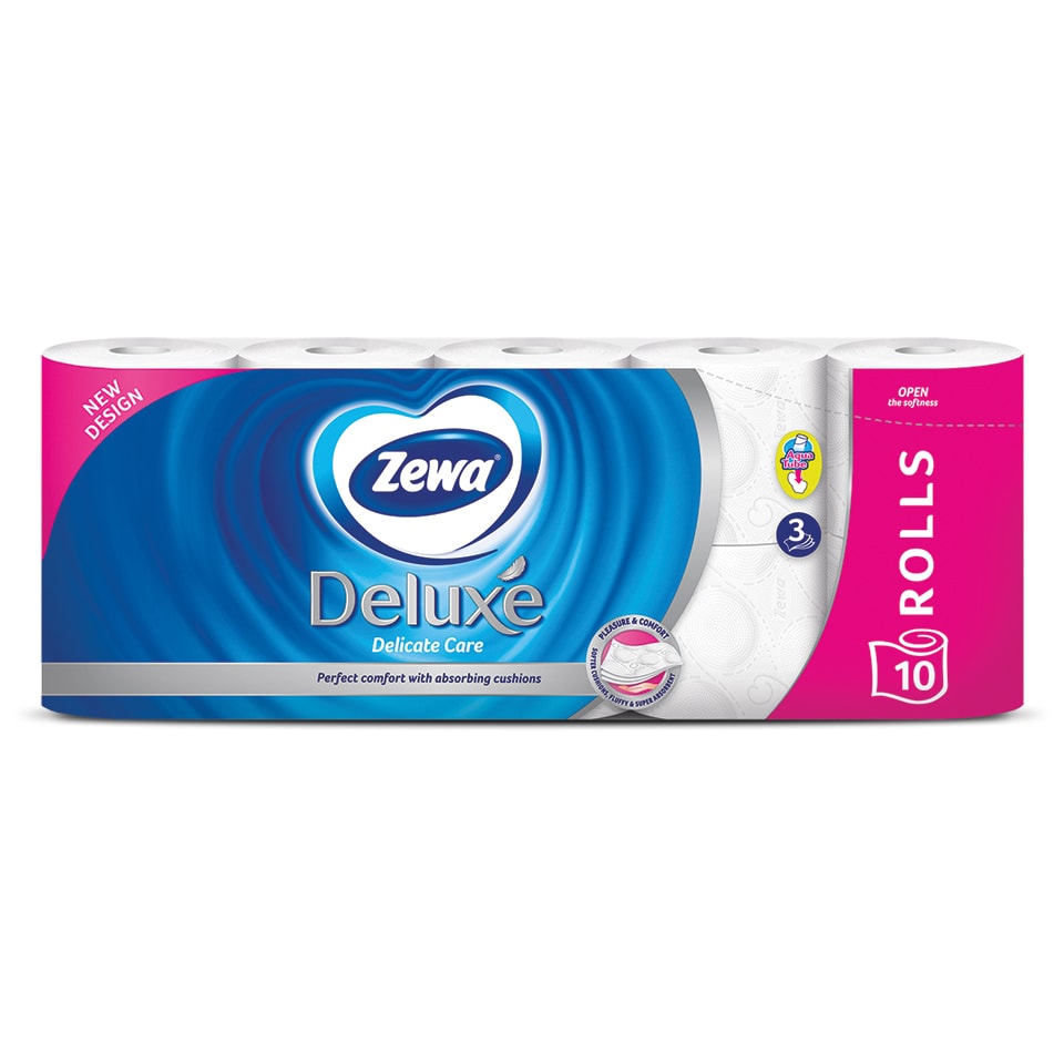 Zewa | Toal.papir deluxe pure white 3sl Zewa8+2 | Maxi