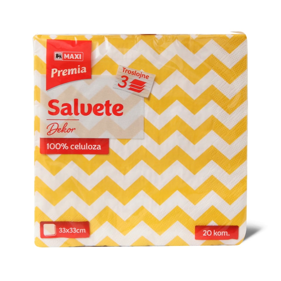 Maxi | Salvete Premia Dekor 2 33/20 3LS Pruge | Maxi