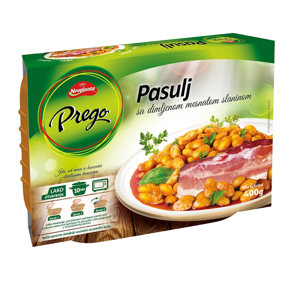 Neoplanta | Pasulj/dim.mes.slanina Prego 400g | Maxi
