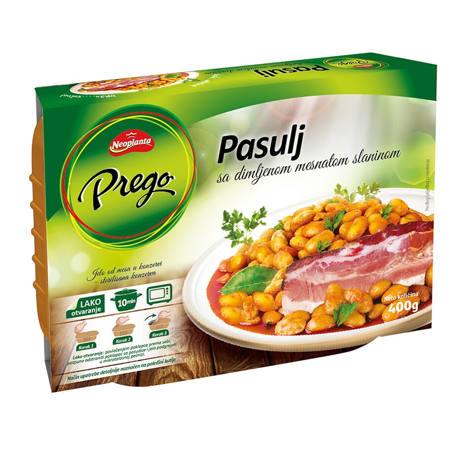 Neoplanta | Pasulj/dim.mes.slanina Prego 400g | Maxi