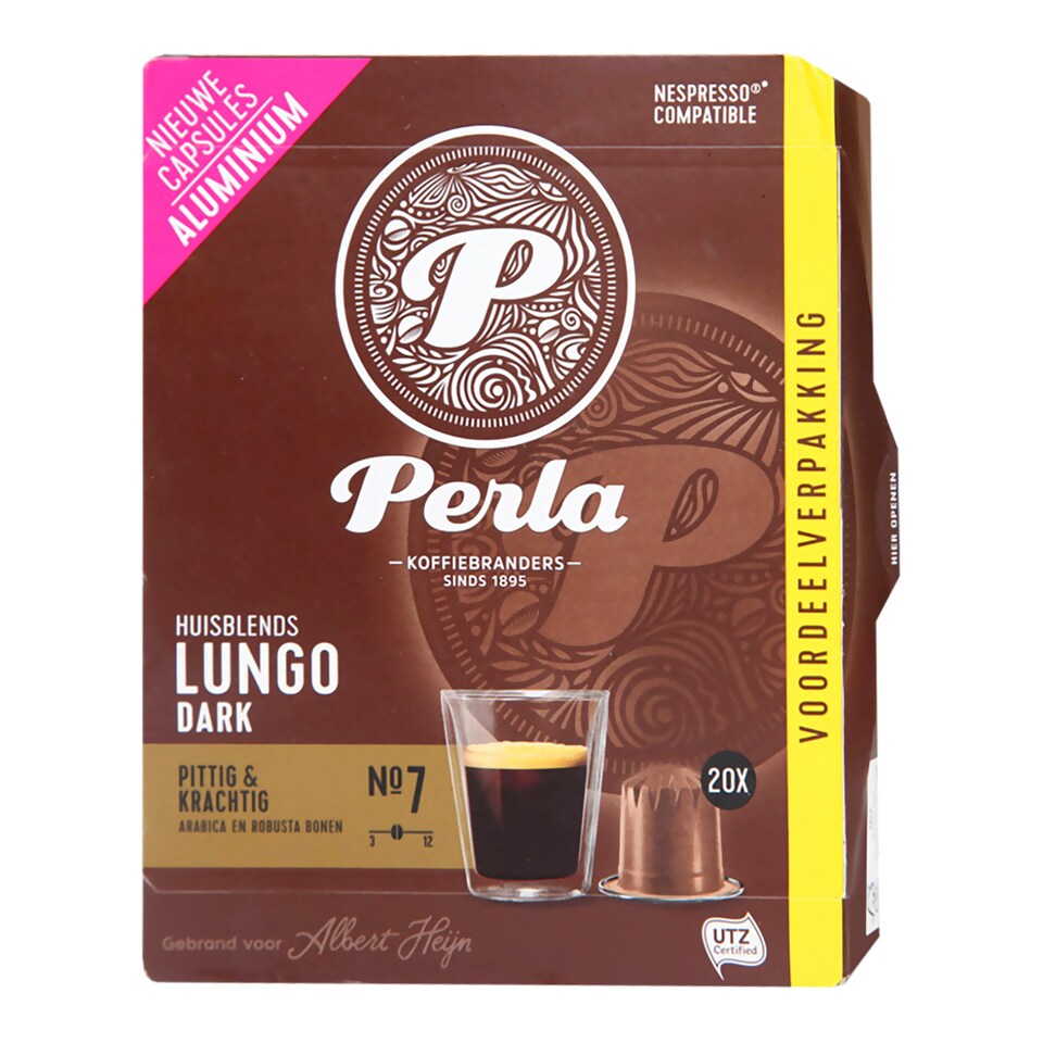 Perla | Kafa Nesp.Alu Lungo Dark Perla UTZ20caps | Maxi