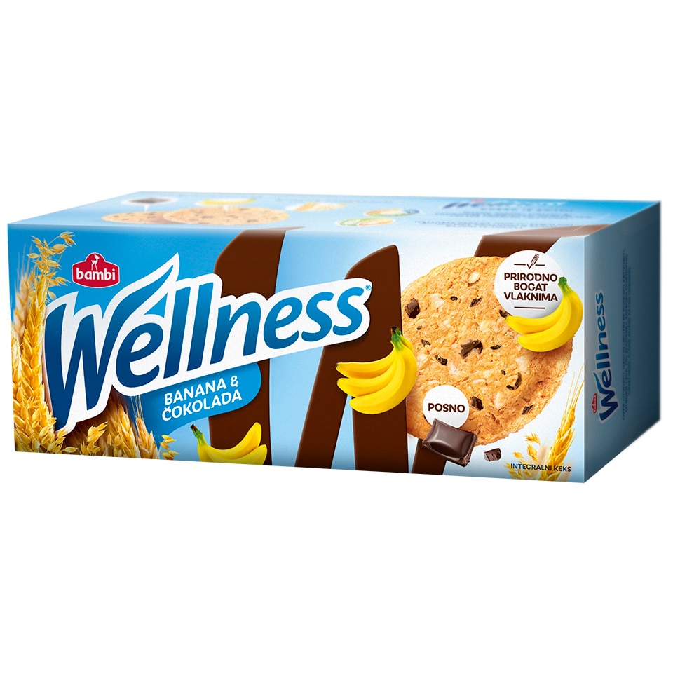 Wellness | Keks Wellness integ.Banana i cokol.210g | Maxi