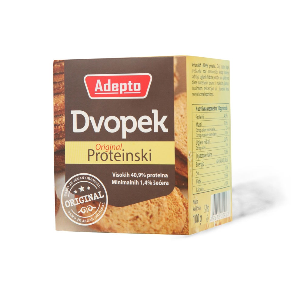 Adepto | Proteinski dvopek original 100g | Maxi