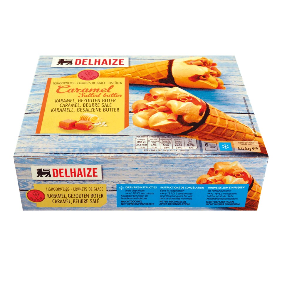 DLL | Sladoled kornet karamel DLL 6kom 444g | Maxi
