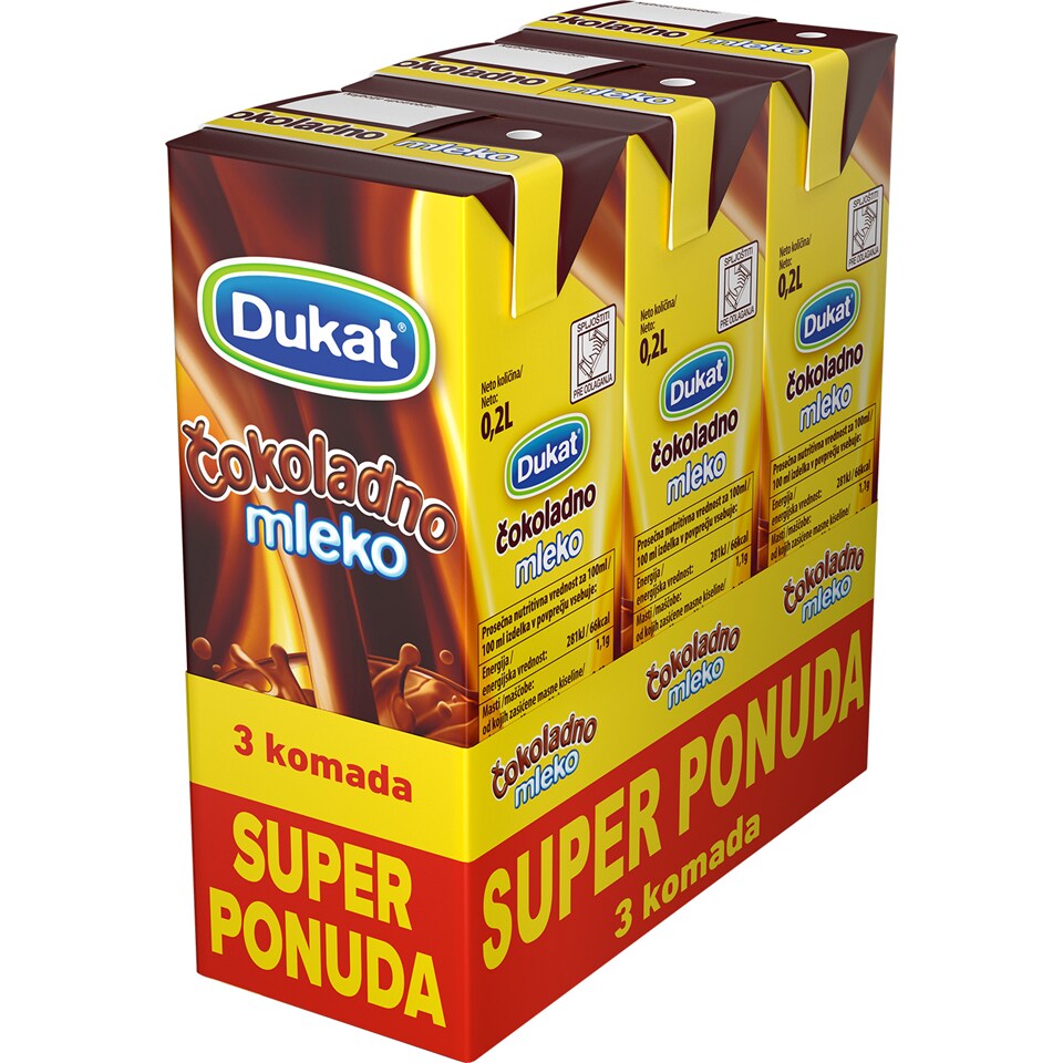 Dukat | Cokoladno mleko Dukat 200ml 3-pak | Maxi
