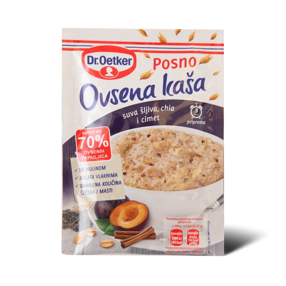 Dr Oetker | Ovsena kasa sljiva chia cimet 55g posno | Maxi