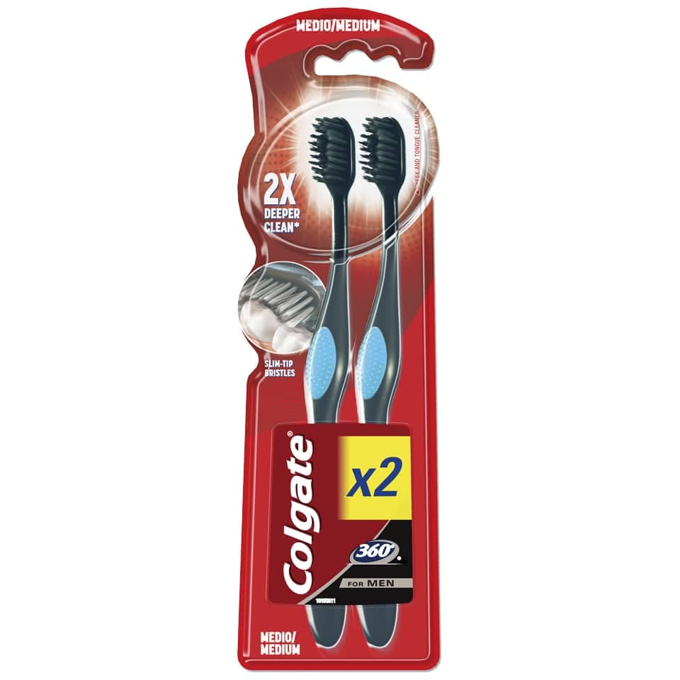 Colgate | Cetkica za zube Colgate 360 black 1+1 | Maxi