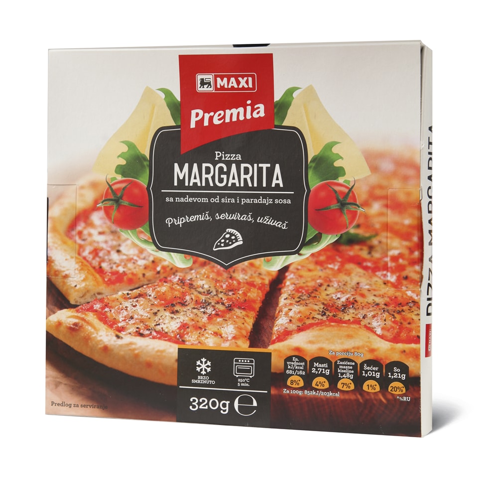 Premia | Smrznuta pizza Margherita Premia 320g | Maxi