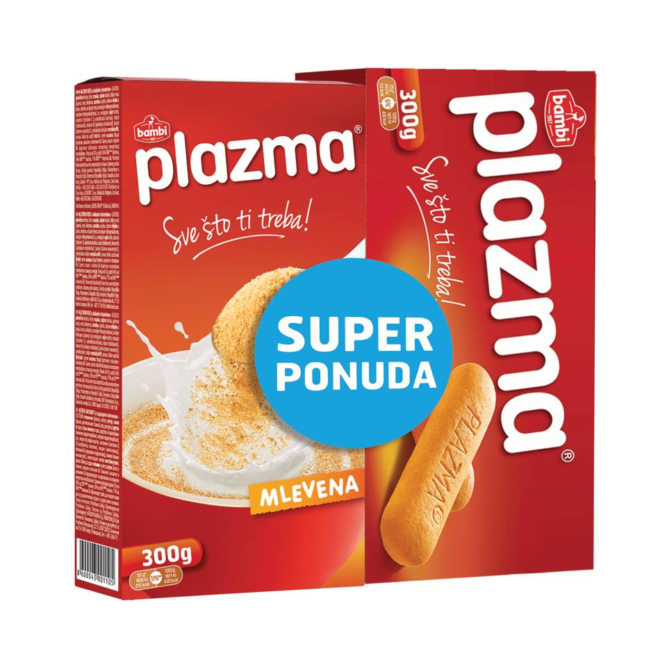 Plazma | Keks Plazma 300g+Plazma mlevena 300g | Maxi
