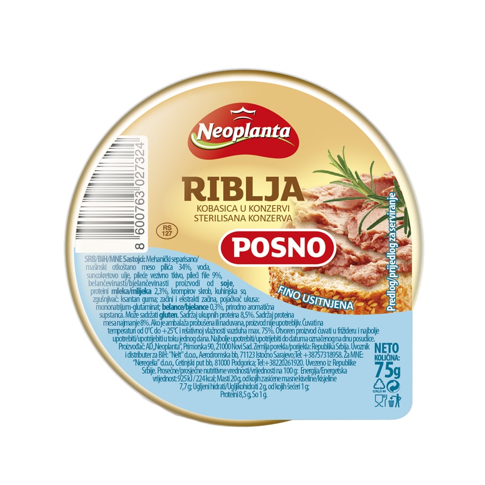 Neoplanta | Pasteta riblja Neoplanta 75g | Maxi