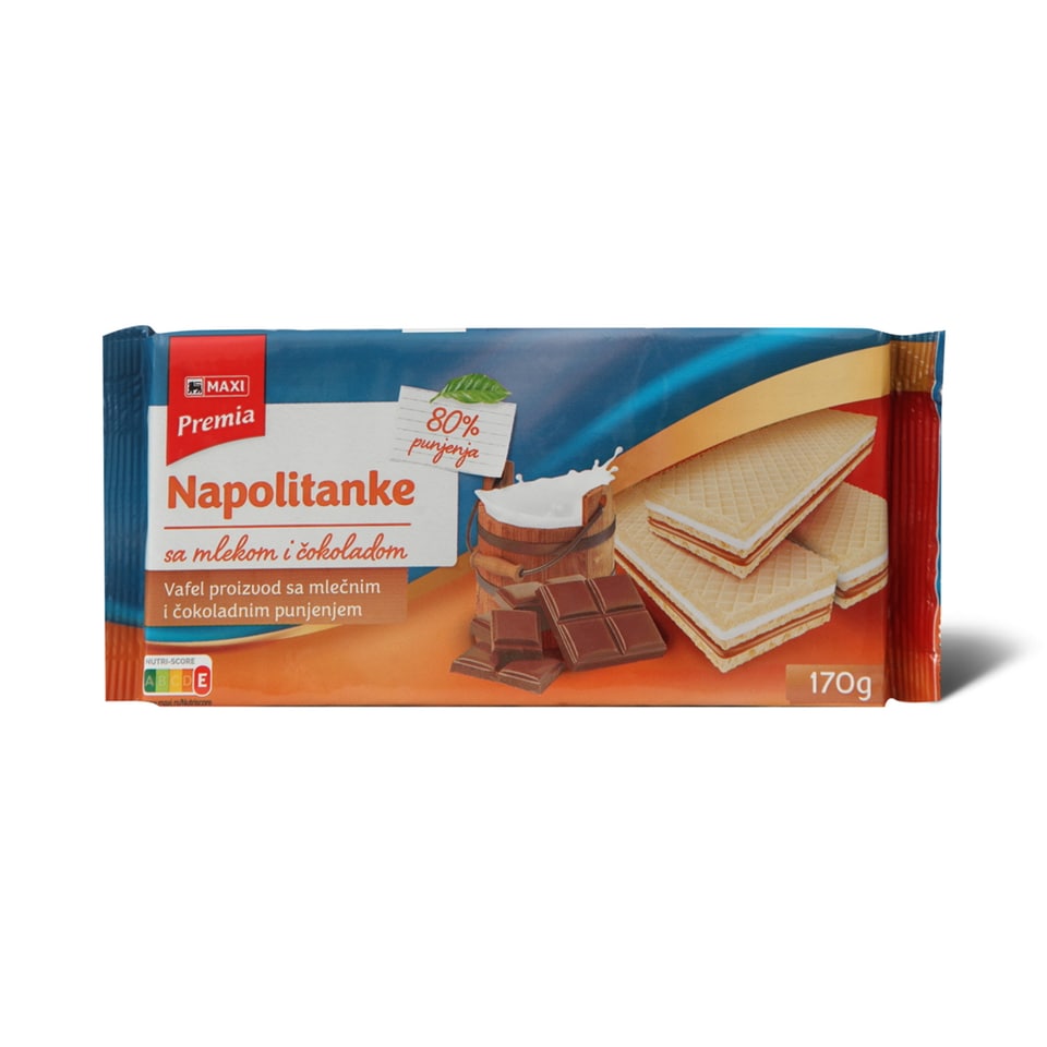 Premia | Napolitanke mleko i cokolada Premia 170g | Maxi