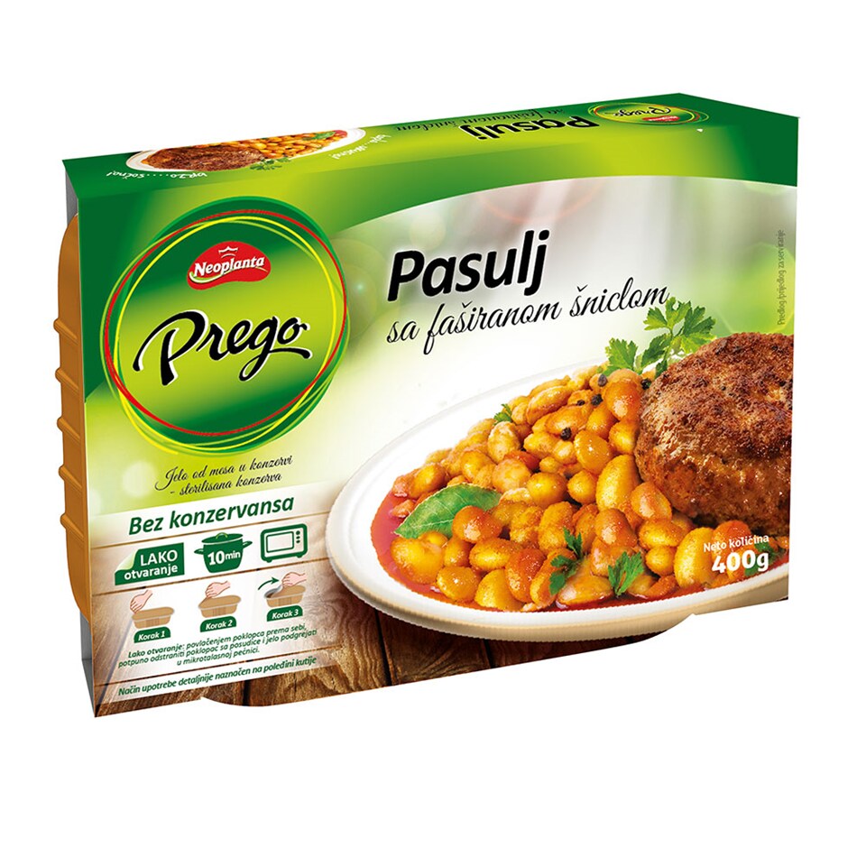 Neoplanta | Pasulj/fasirana snicla Prego 400g | Maxi
