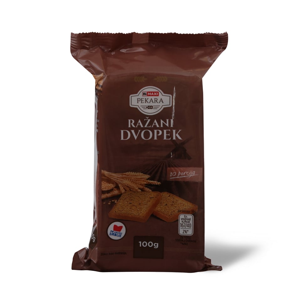 Maxi pekara pakovani proizovd | Dvopek razani Premia 100g | Maxi