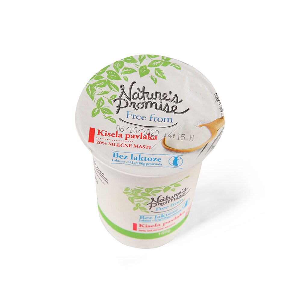 Nature¿s Promise | Kisela pavlaka bez lak. 20%mm 180g NP | Maxi