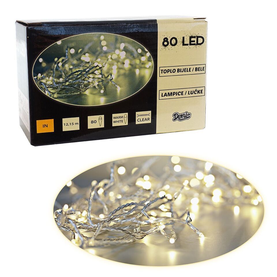 Eurom Denis | Lampice led bele B/O 80/1 52-104000 | Maxi