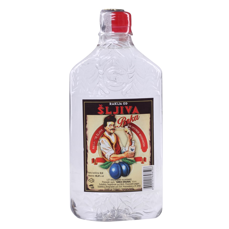 Simex | Rakija od sljiva Brka 45% pet 0.5lit | Maxi