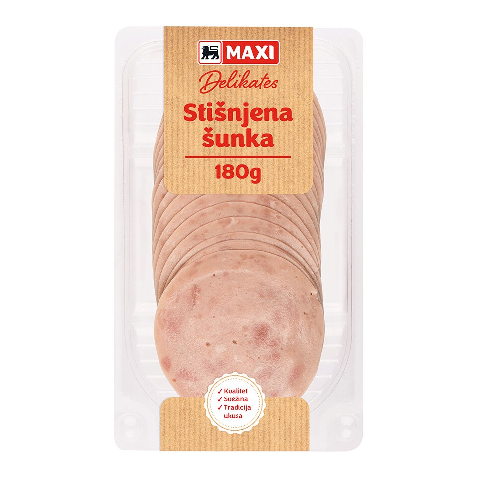 Maxi | Stisnjena sunka slajs Maxi 180g | Maxi