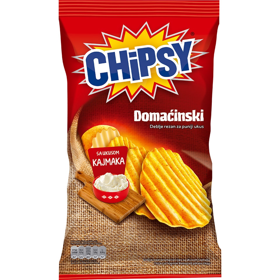 Chipsy | Cips Domacinski/ukus kajmaka Chipsy 160g | Maxi