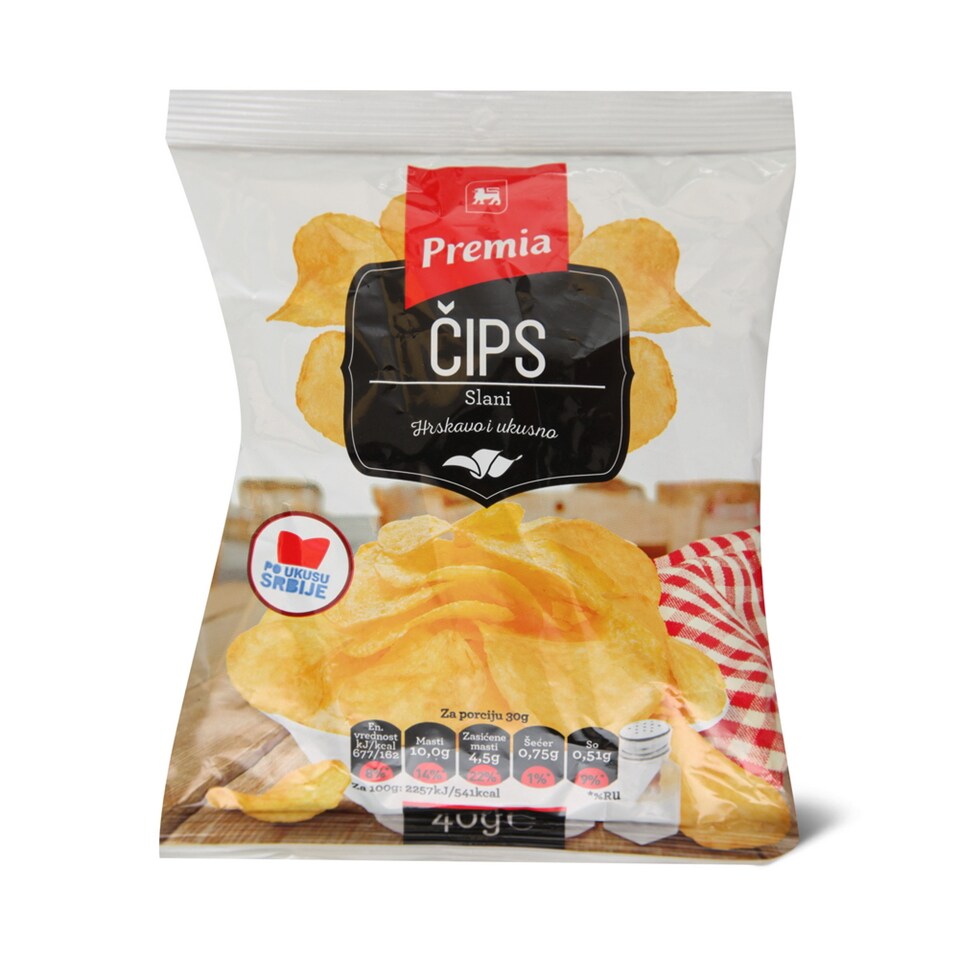 Premia | Cips slani Premia 40g | Maxi