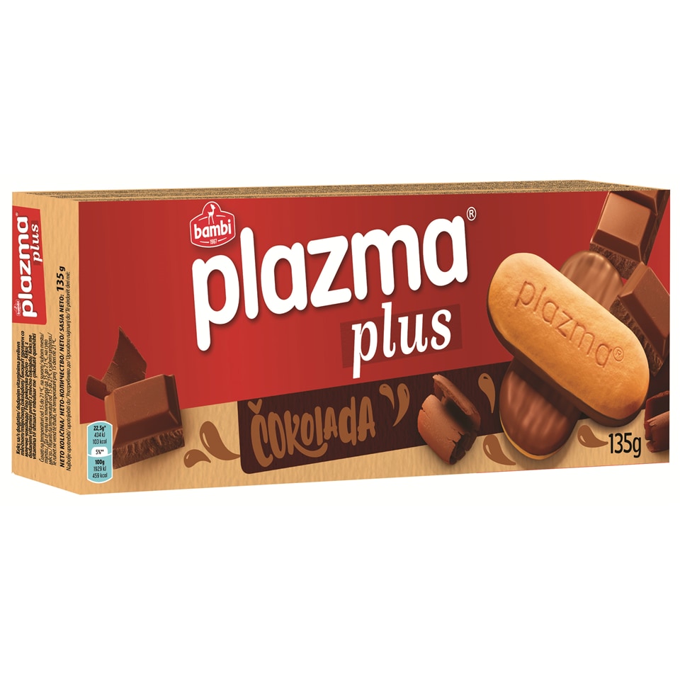 Plazma | Keks Plazma Plus preliven cokoladom 135g | Maxi