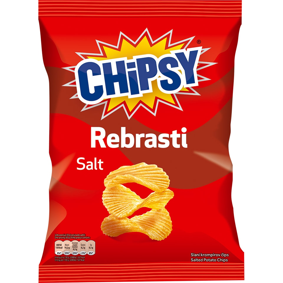 Chipsy | Cips slani rebrasti XL Chipsy 80g | Maxi