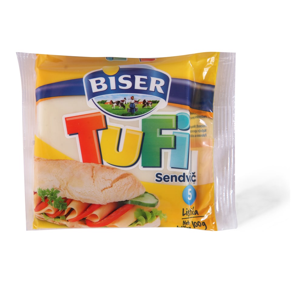 Biser | Sir topljeni listici Biser Tufi 100gr | Maxi