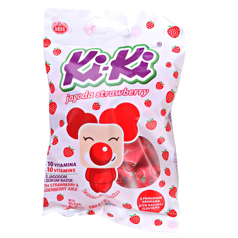 Ki-ki | Bombone jagoda Ki-Ki 100g | Maxi