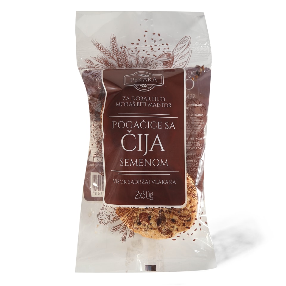 Maxi pekara pakovani proizovd | Pogacice sa cija semenom 100g | Maxi