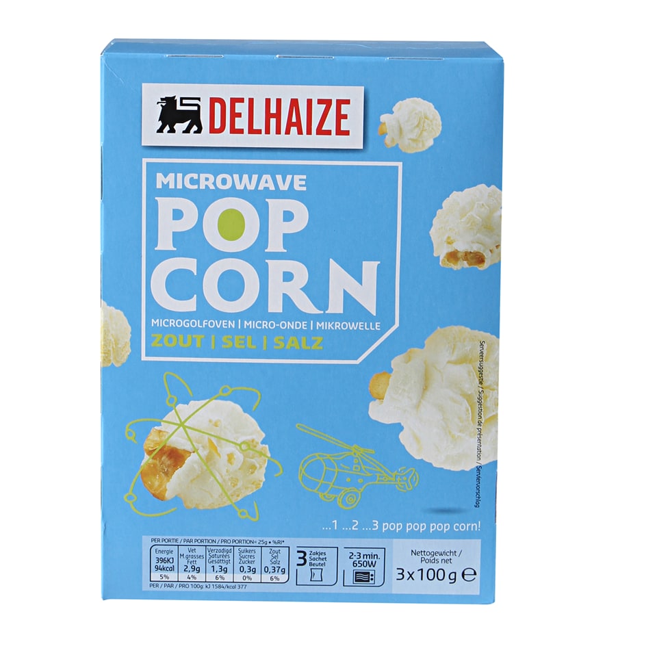 DLL | Pop Corn Delhaize slane kok.mikrot.3x90g | Maxi