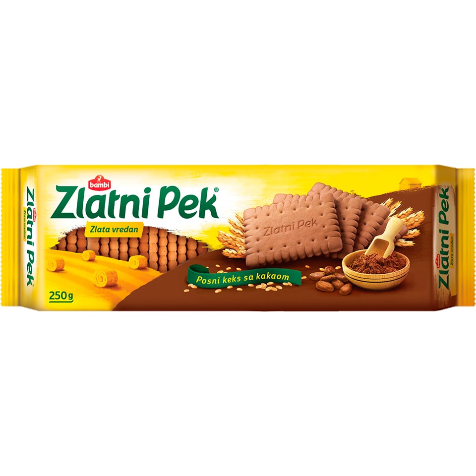 Zlatni Pek | Keks Zlatni Pek ukus kakao 250g | Maxi