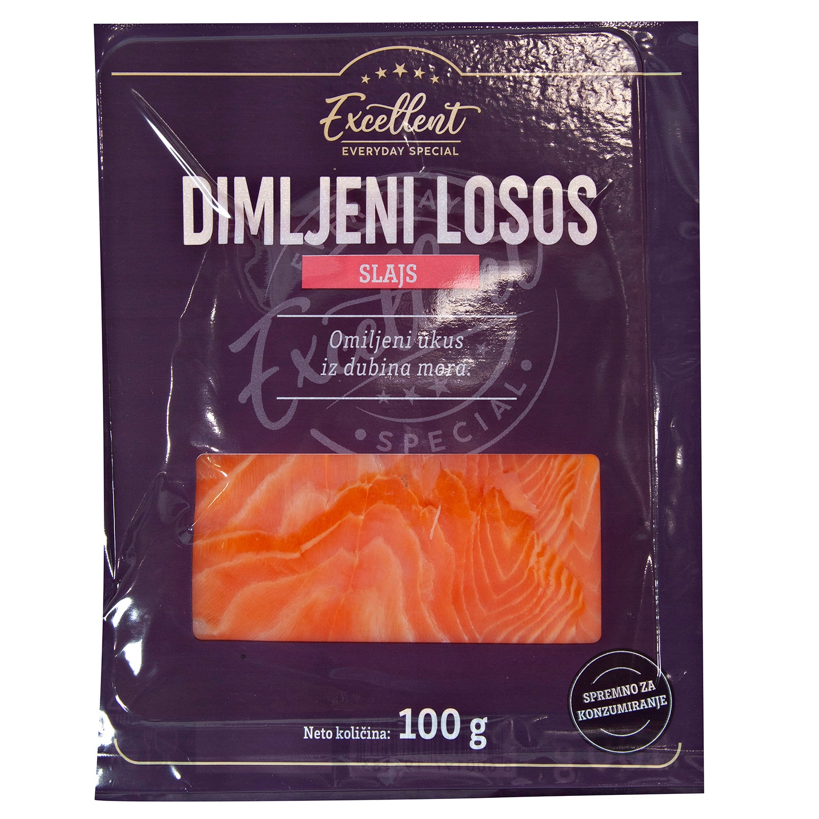Maxi Ribarnica | Dimljeni losos slajs 100g | Maxi
