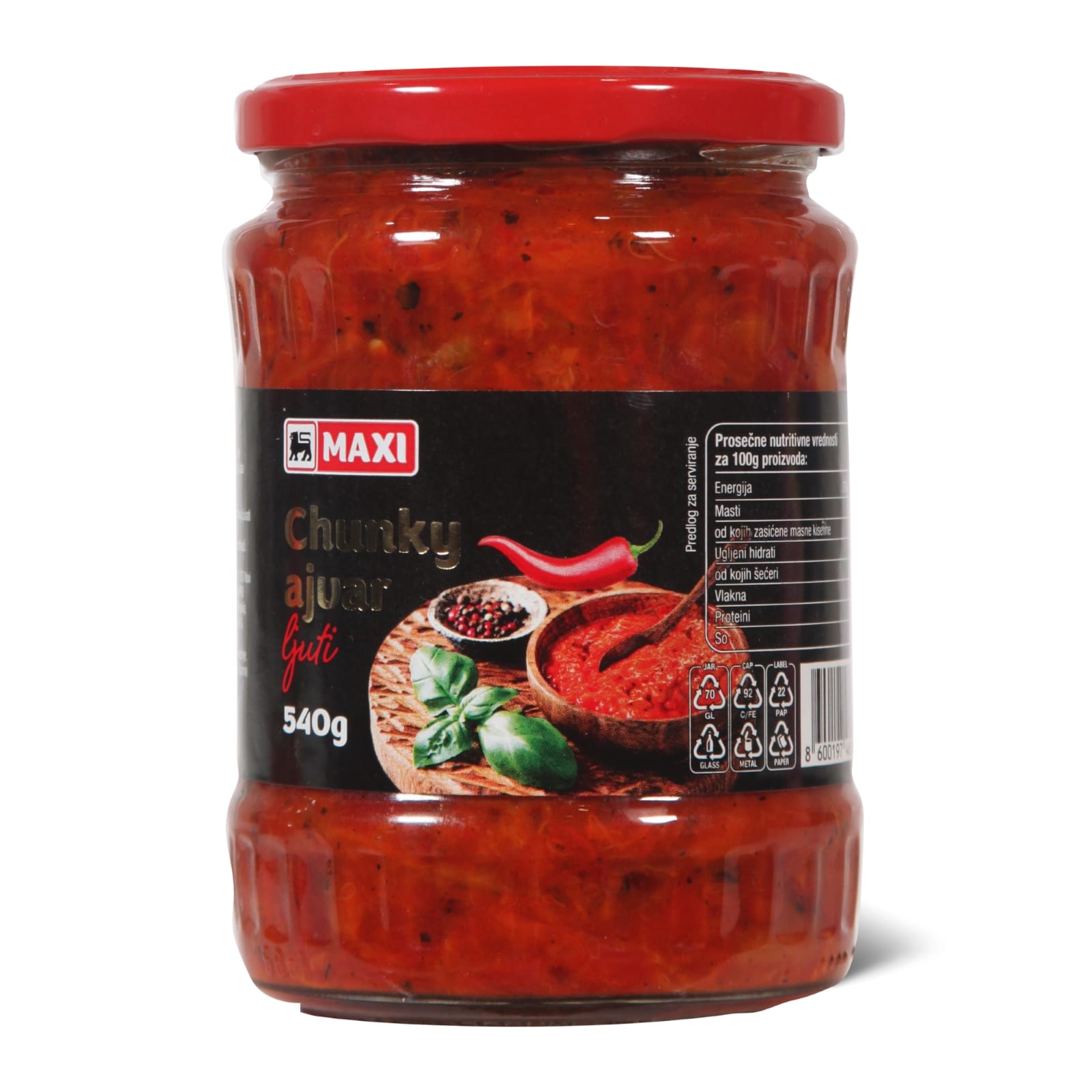 Maxi | Ajvar ljuti Chunky Maxi 540g | Maxi