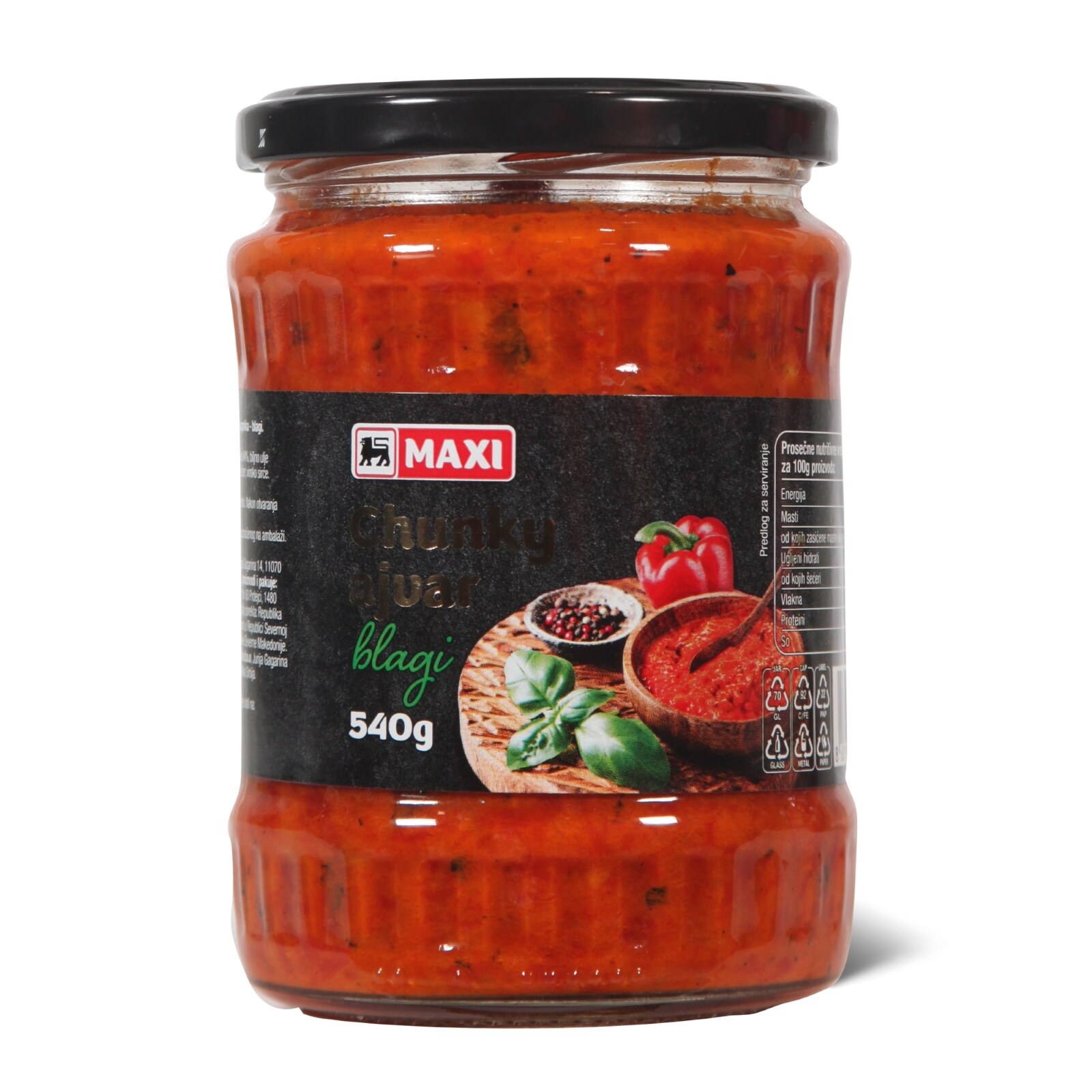 Maxi | Ajvar blagi Chunky Maxi 540g | Maxi