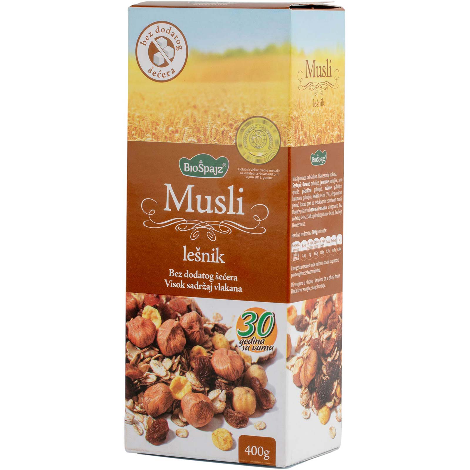 Bio Spajz | Musli lesnik bez dodatog secera 400g | Maxi
