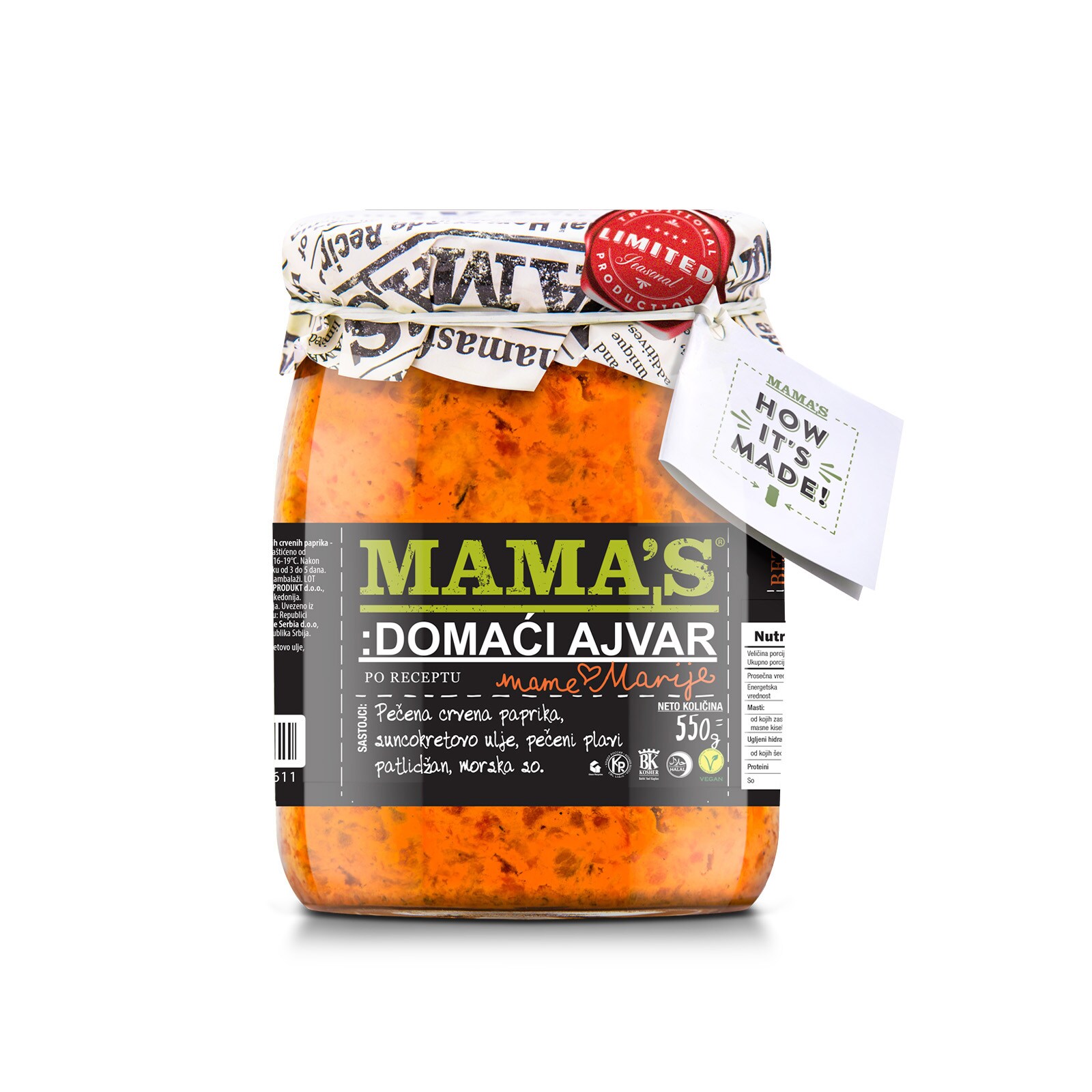 Mamas | Ajvar domaci blagi Mama's 550g | Maxi