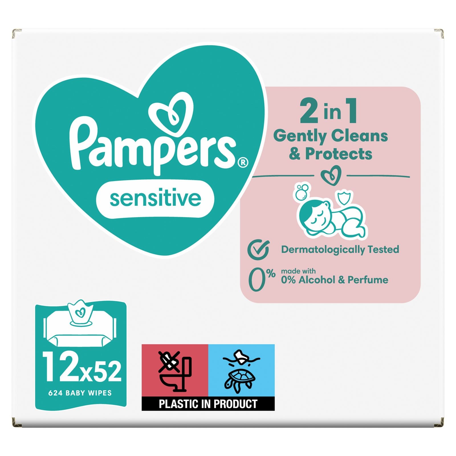 Pampers | Vlazne maramice sensitive Pampers 12x52 | Maxi