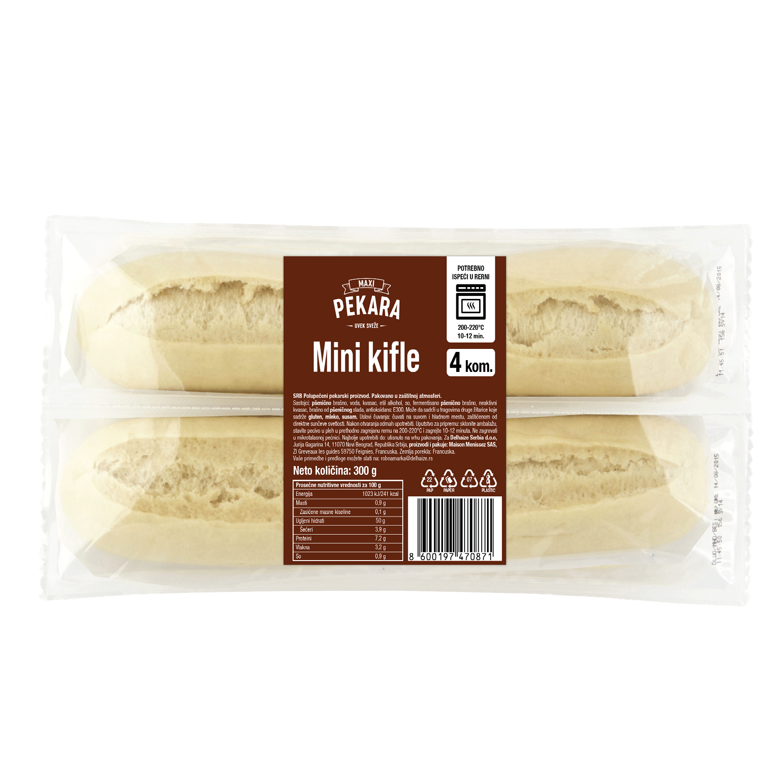 Maxi pekara pakovani proizovd | Mini Kifle Maxi 4x75g | Maxi