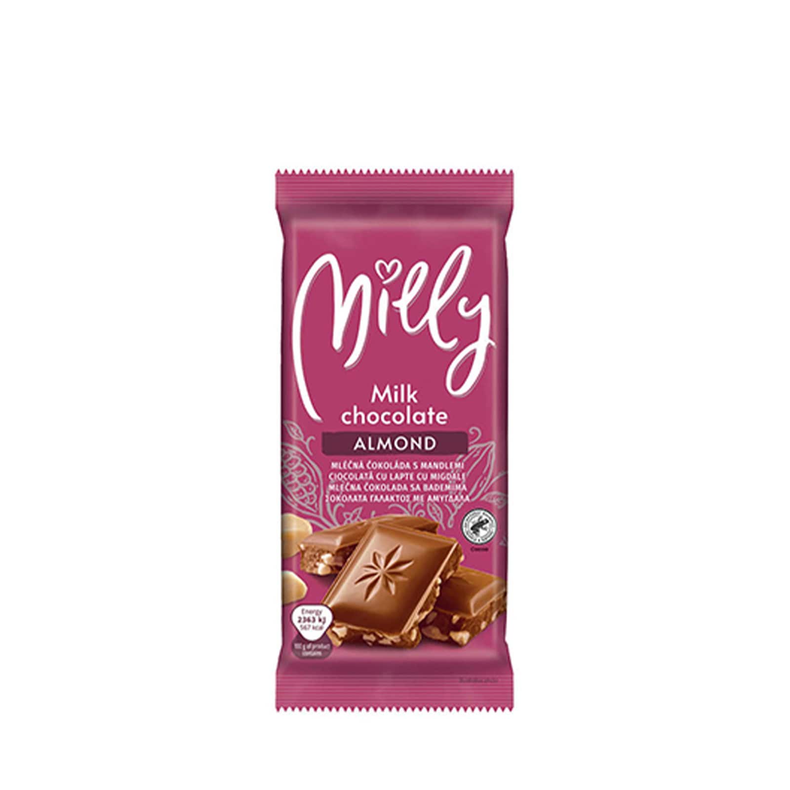 Milly | Mlecna cokolada sa bademom Milly 100g | Maxi