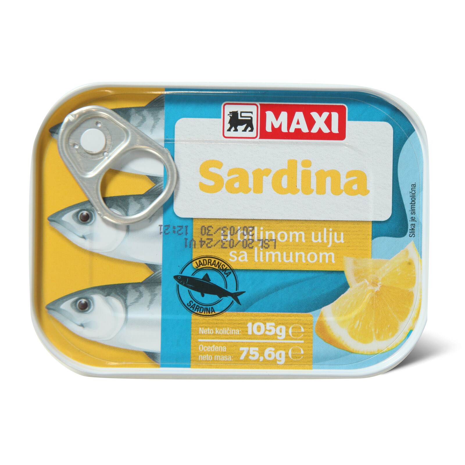 Maxi | Sardina u bilj.ulju&limun Maxi 105g | Maxi