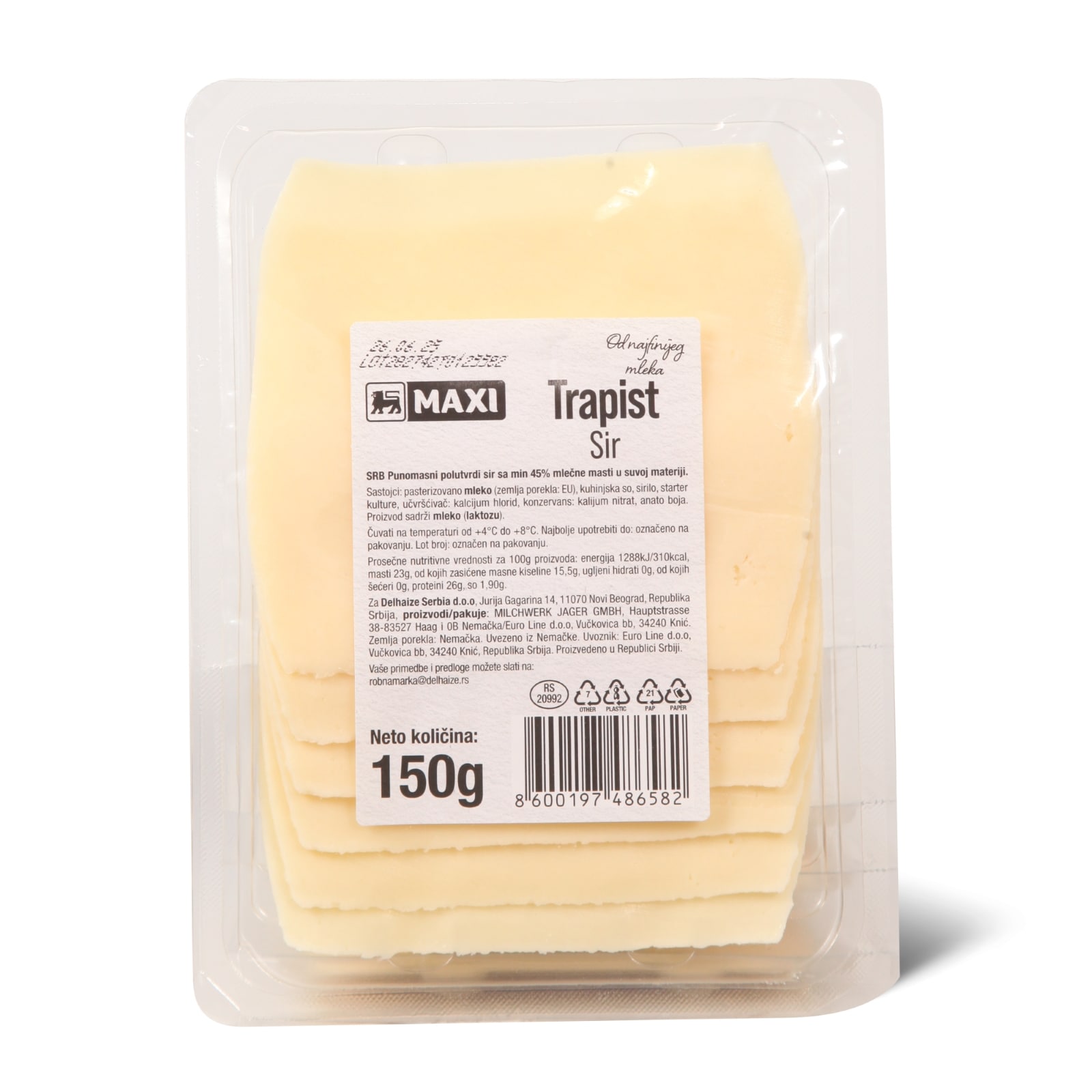 Maxi | Sir Trapist Maxi slajs 45% 150g | Maxi
